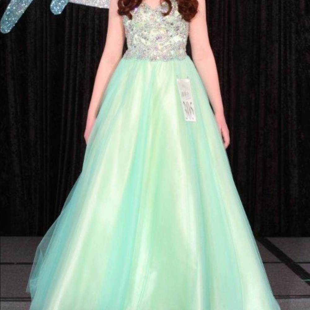 Splash Landa Mint Evening Pageant Prom Dress Gown - Gem